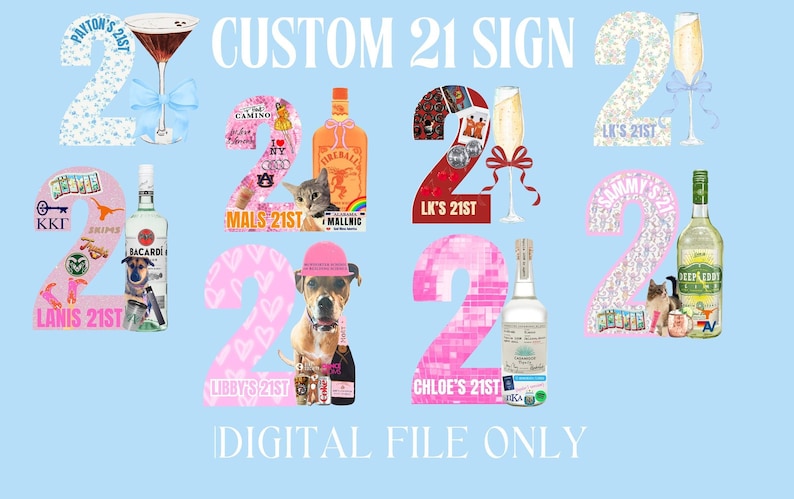 21 BIRTHDAY SIGN (digital File) - Etsy