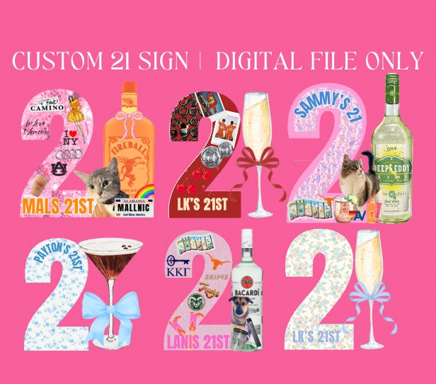 21 BIRTHDAY SIGN digital File - Etsy