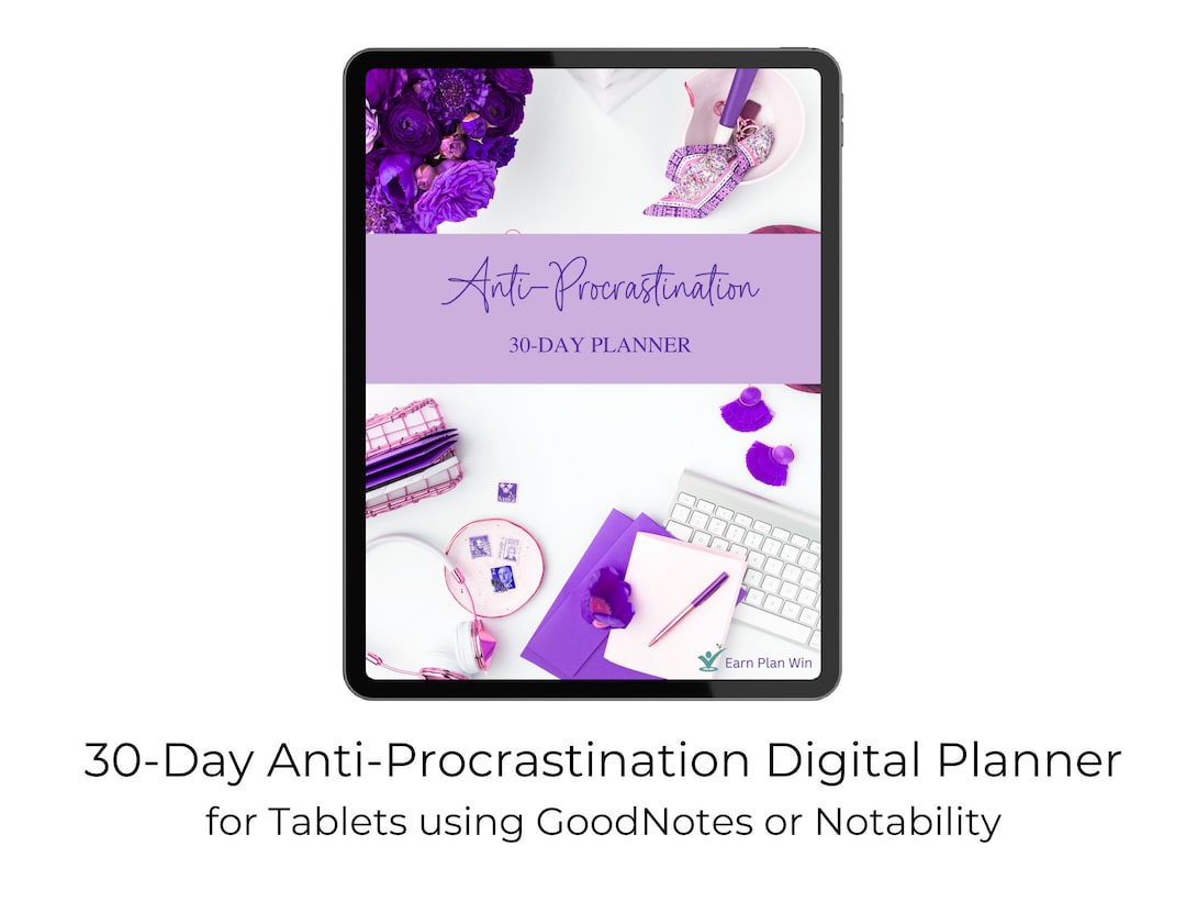 30-day Anti-procrastination Digital Planner for Tablets Using Goodnotes ...