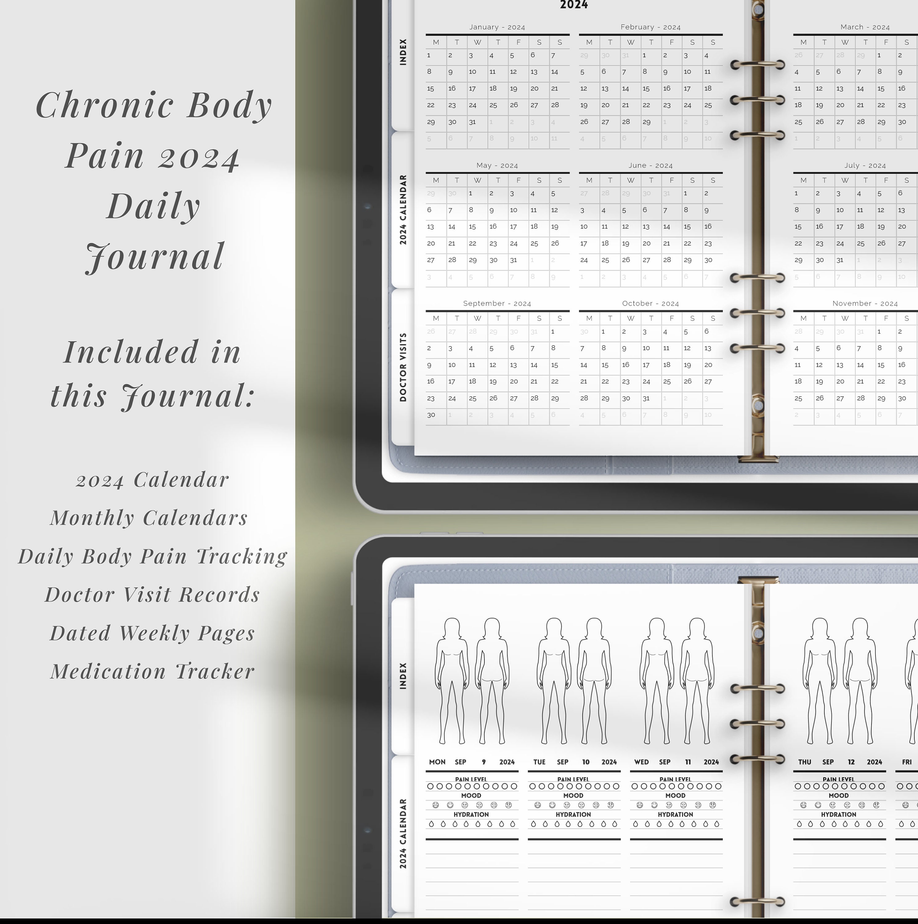 Digital Pain Management 2024 Journal for Use With Goodnotes or ...