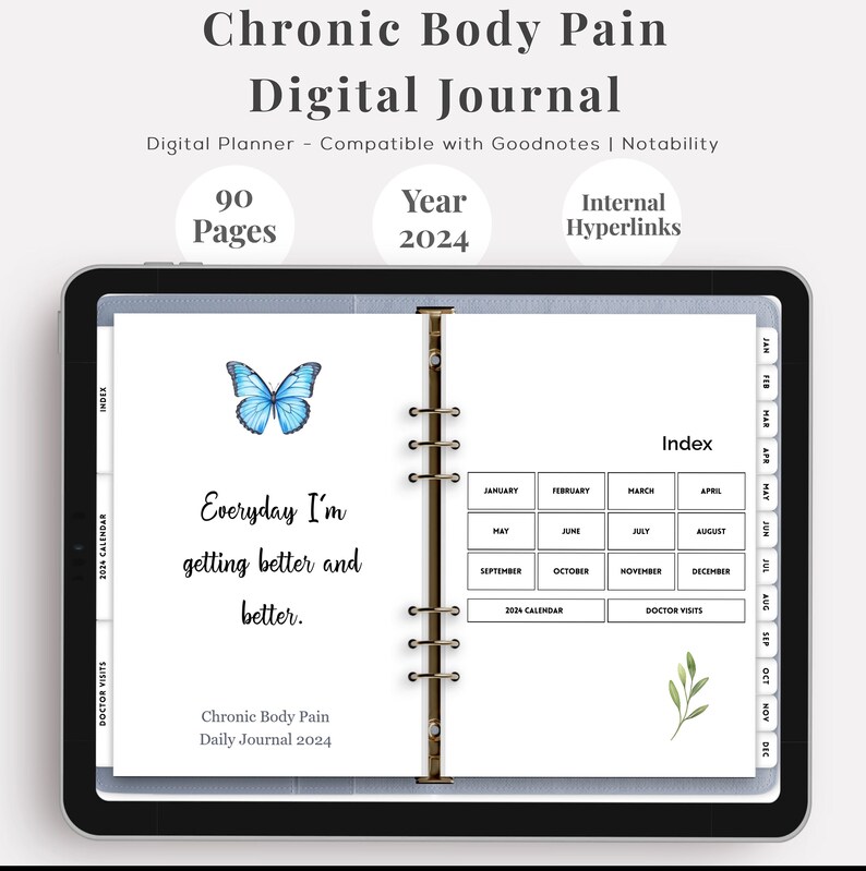 Digital Pain Management 2024 Journal for Use With Goodnotes or ...
