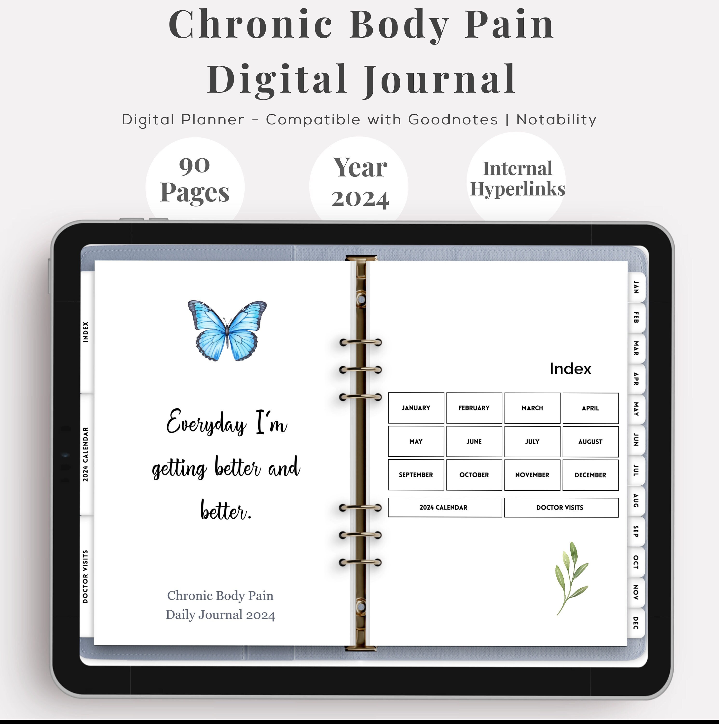 Digital Pain Management 2024 Journal for Use With Goodnotes or ...