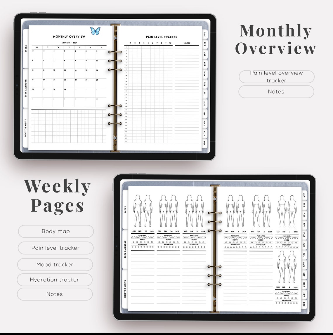 Digital Pain Management 2024 Journal for Use With Goodnotes or ...