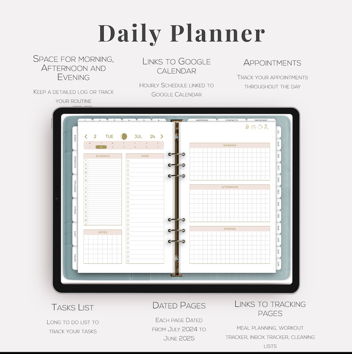 Midyear June 2024 – July 2025 All-in Digital Planner| Monthly, Weekly ...