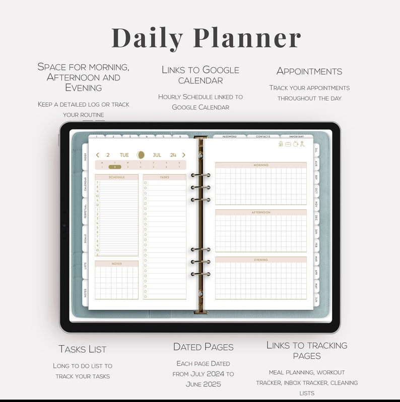 Midyear June 2024 – July 2025 All-in Digital Planner| Monthly, Weekly ...