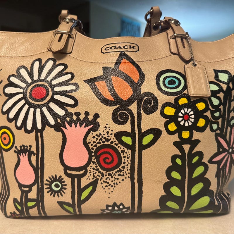 Cartoon Painted Handbag - Etsy