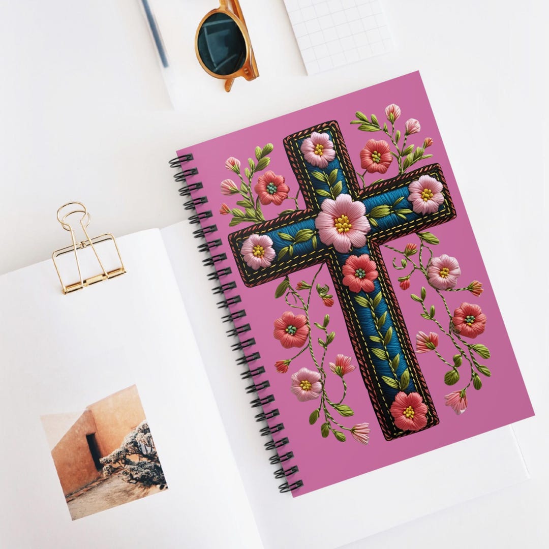Floral Cross Spiral Notebook: Inspirational Christian Journal - Etsy