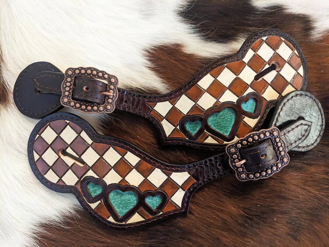 Cow Brown Love Spur Straps - Etsy