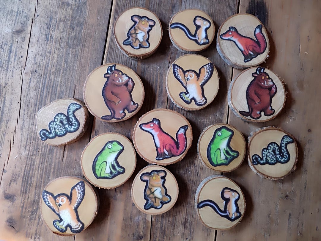 Gruffalo Memory Game, Natural Materials Handmade Set of 14, Memory ...
