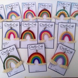 Rainbow Macramé Keychain/keyring. Christmas Present Bag Charm, Teachers ...