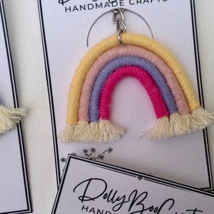 Rainbow Macramé Keychain/keyring. Christmas Present Bag Charm, Teachers ...