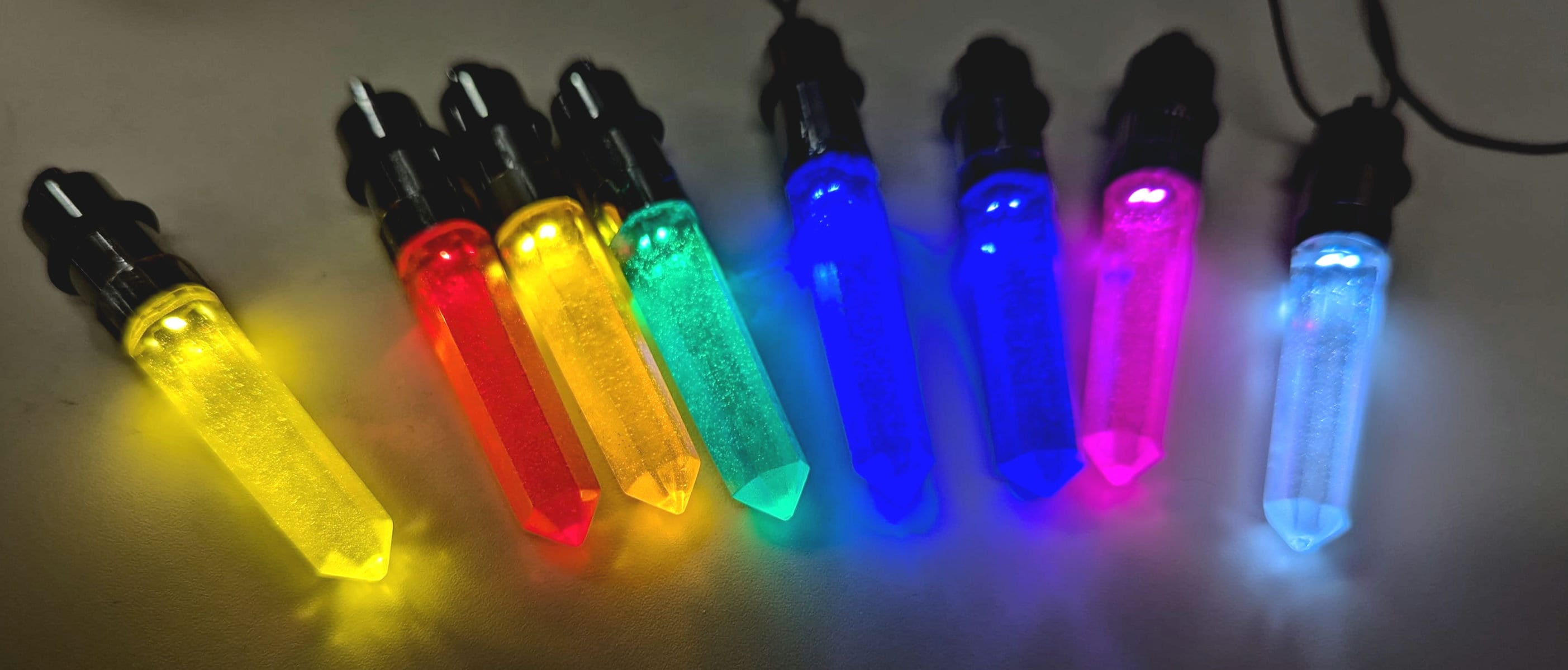 Led light up crystal pendant necklace store