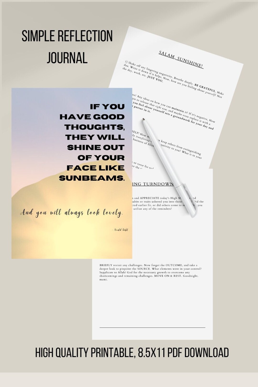 Simple Reflection Journal for Building Positive Thoughts & Habits ...