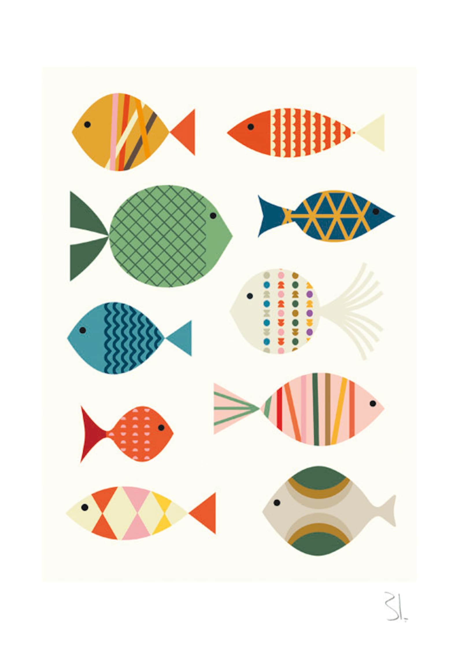 Fish Print - Etsy