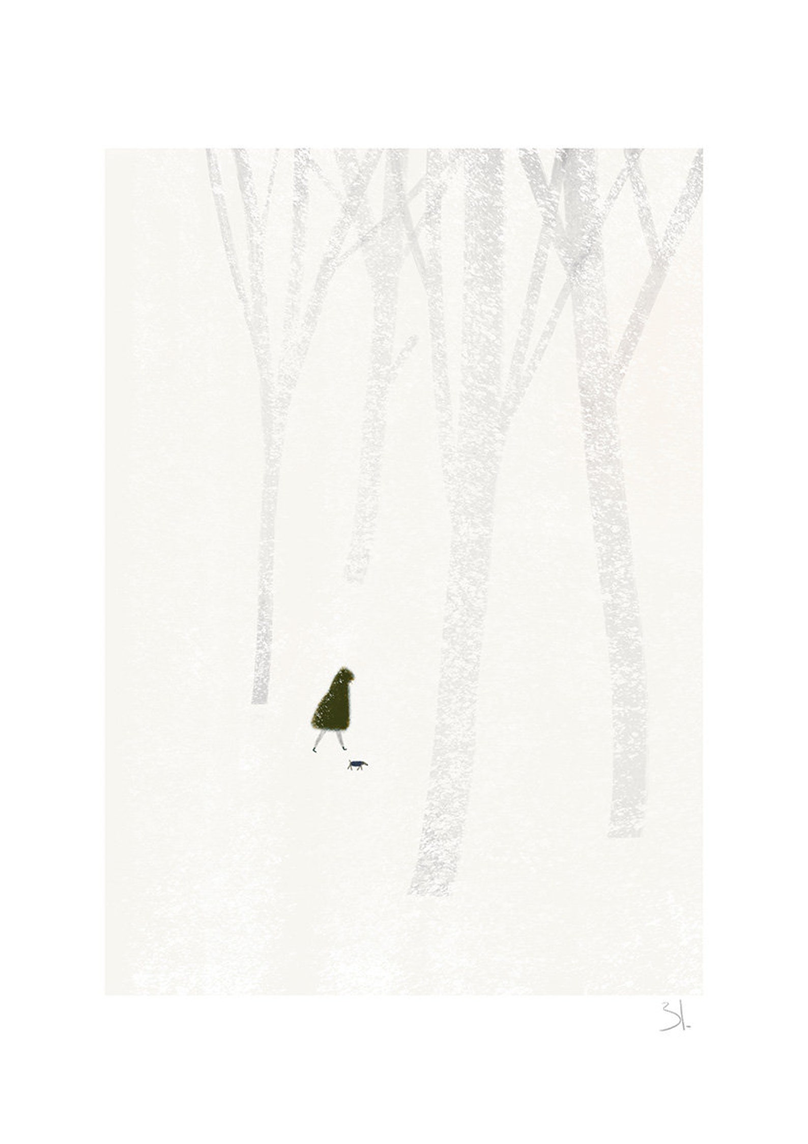 Winter Stroll Print | Etsy