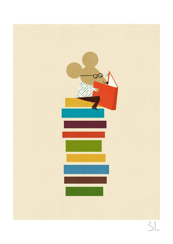 The Library Mouse - Etsy UK