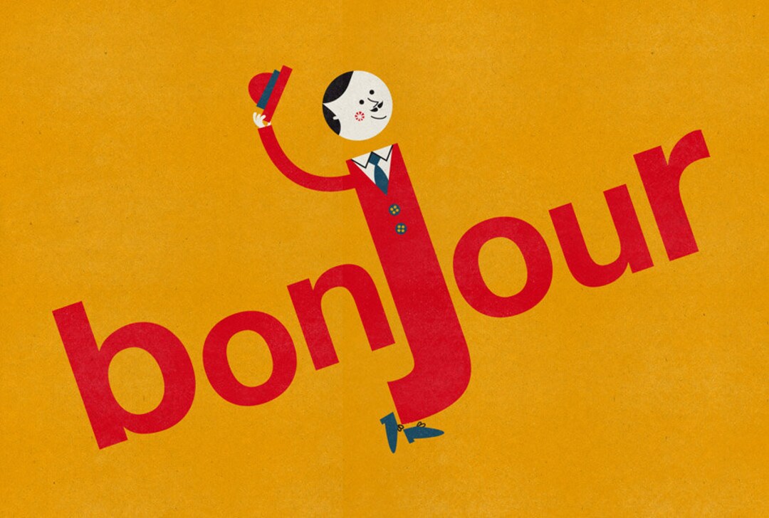 Bonjour Print - Etsy