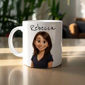 Custom Pixar Inspired Mug, Personalized Cartoon Portrait, Unique Gift ...
