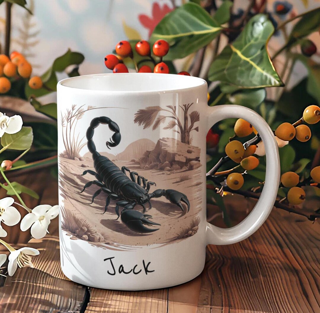 Scorpion Mug, Unique Coffee Mug, Personalized Gift, Custom Name Mug ...