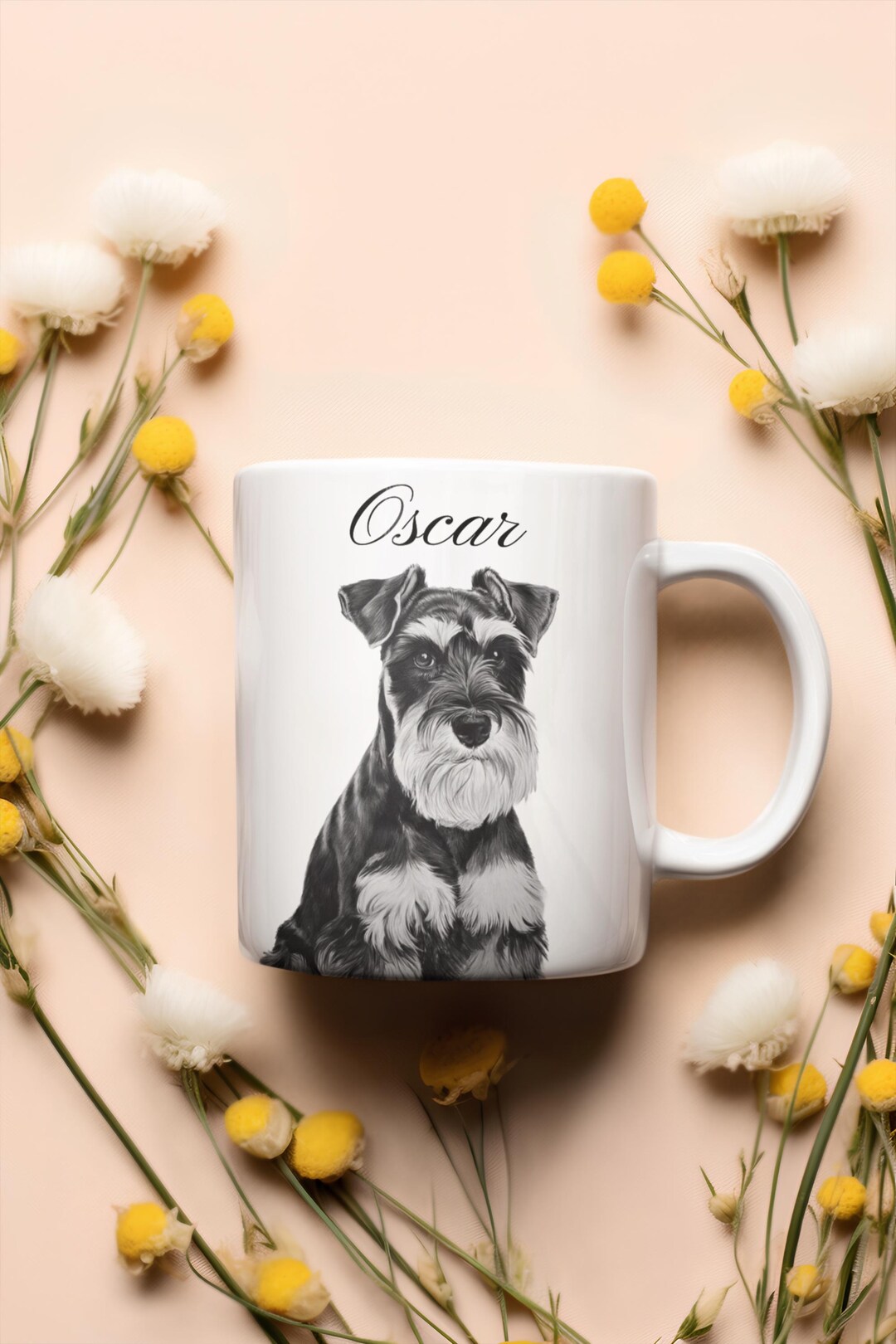 Custom Miniature Schnauzer Mug Gift for Dog Lovers, Personalised Coffee ...