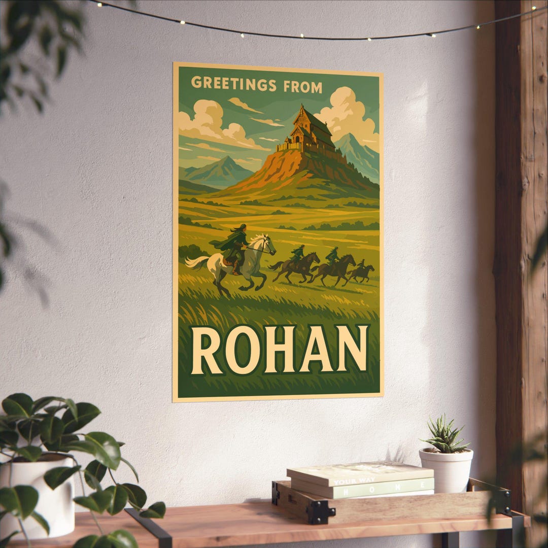 Vertical Poster Matte LOTR Rohan Art Print, Wall Decor Tolkien Fan Gift ...