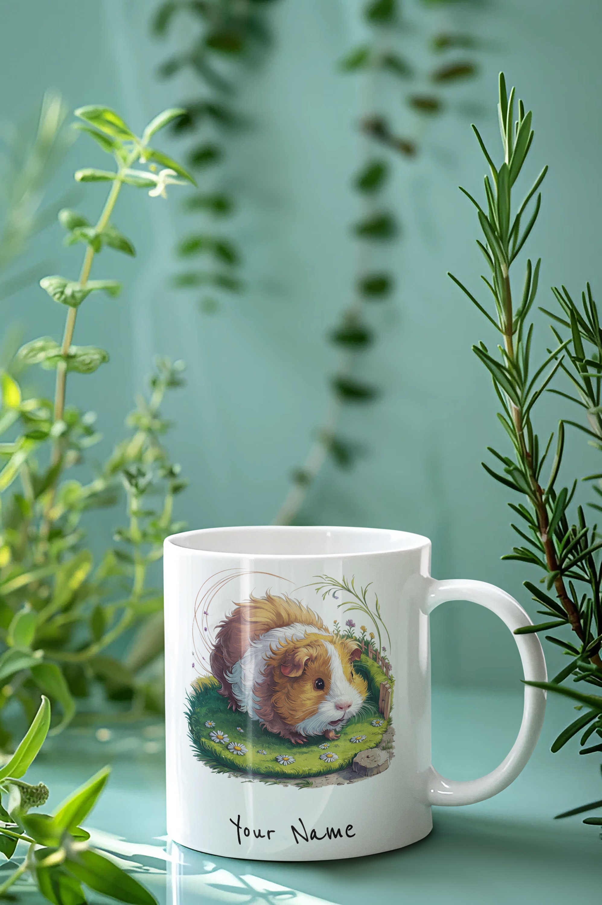 Cottage Core Cute Animal Mug Personalised Guinea Pig Mug Gift UK - Etsy