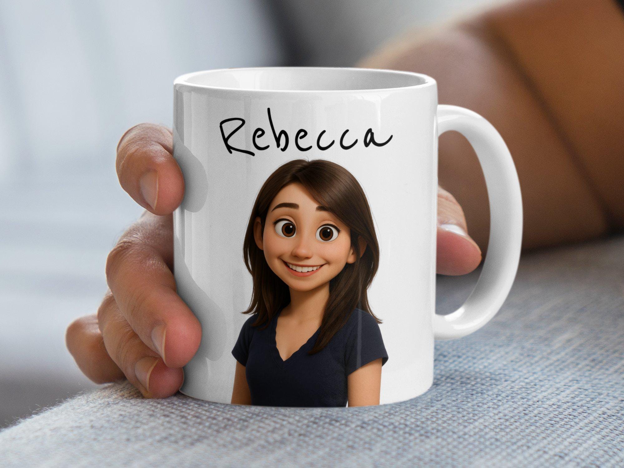 Custom Pixar Inspired Mug, Personalized Cartoon Portrait, Unique Gift ...