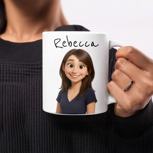 Custom Pixar Inspired Mug, Personalized Cartoon Portrait, Unique Gift ...