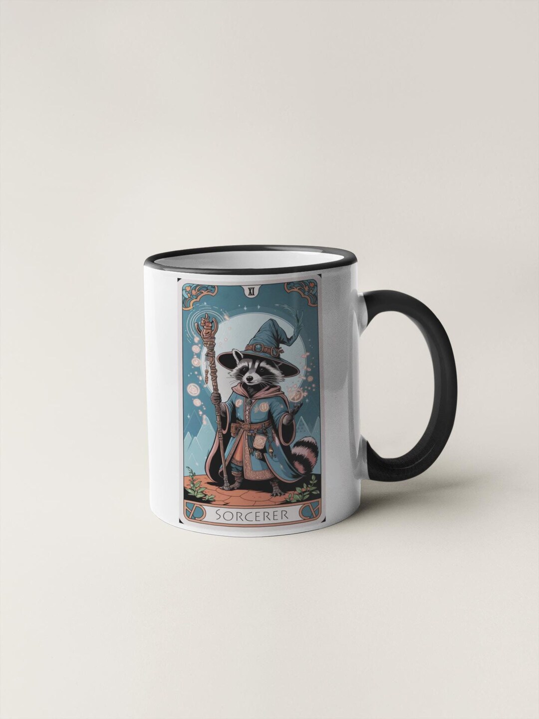 Dnd Raccoon Sorcerer Mug | Fantasy Drinkware | Unique Gift for Gamers ...