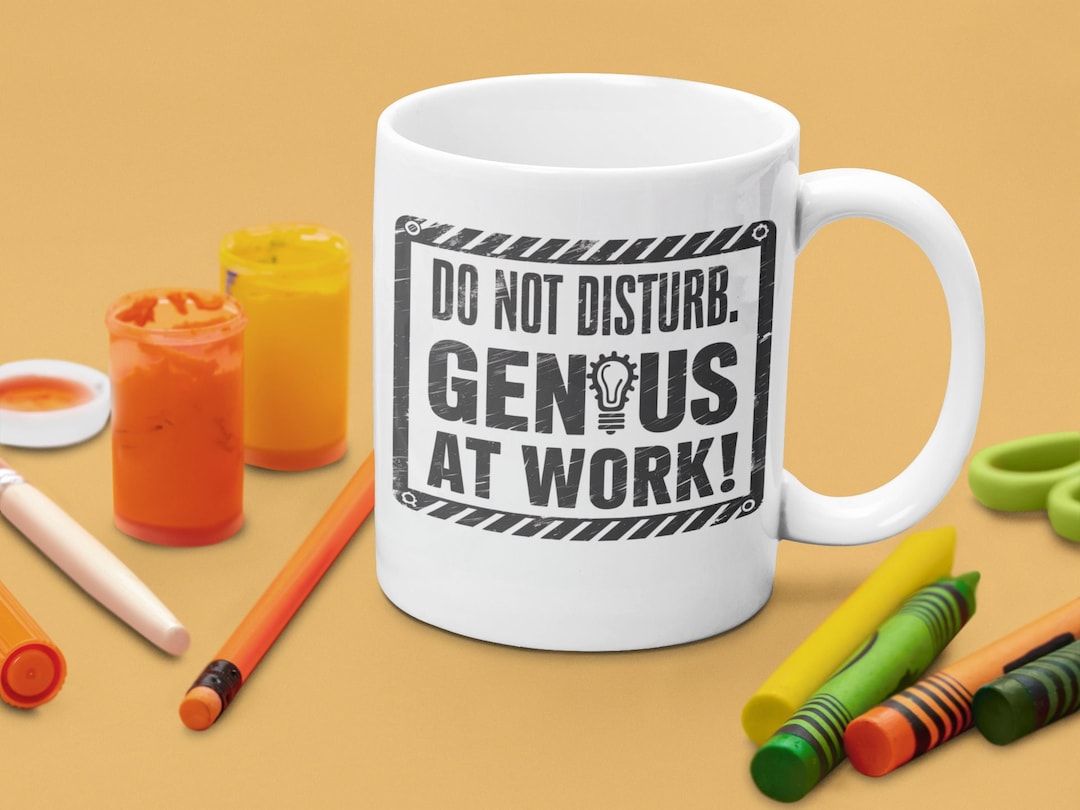 Do Not Disturb Genius at Work Mug, Funny Coffee Mug, Office Humor, Work ...