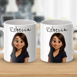 Custom Pixar Inspired Mug, Personalized Cartoon Portrait, Unique Gift ...
