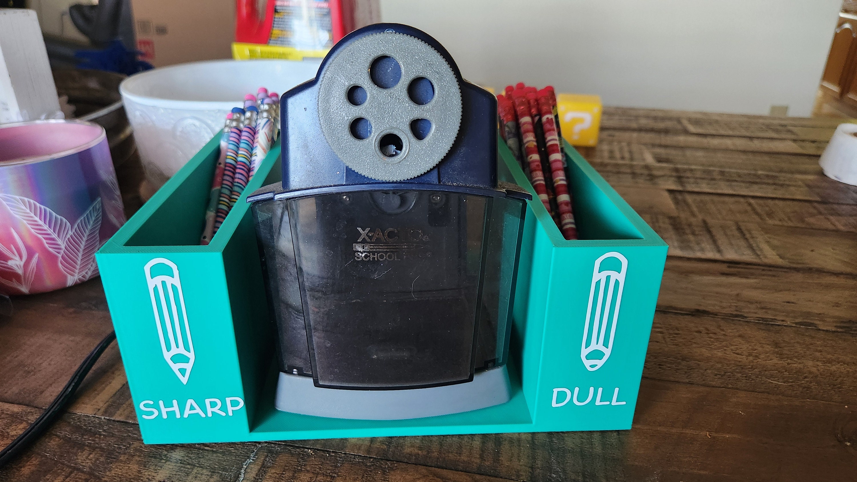 3D Printed Pencil and Sharpener Station - Etsy