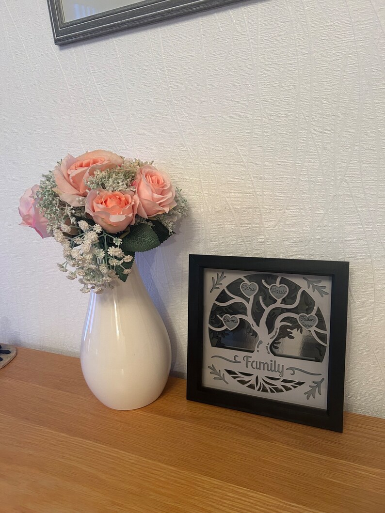 Customisable Family Tree in Box Frame/shadow Box Space for up to 7 ...