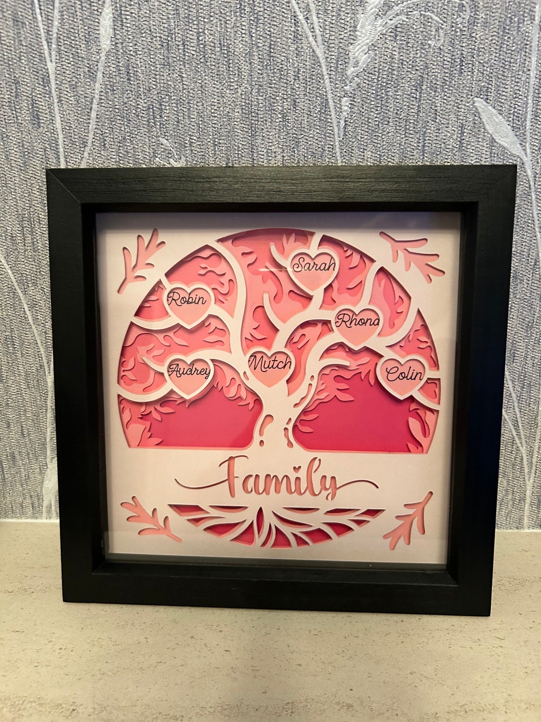 Customisable Family Tree in Box Frame/shadow Box Space for up to 7 ...
