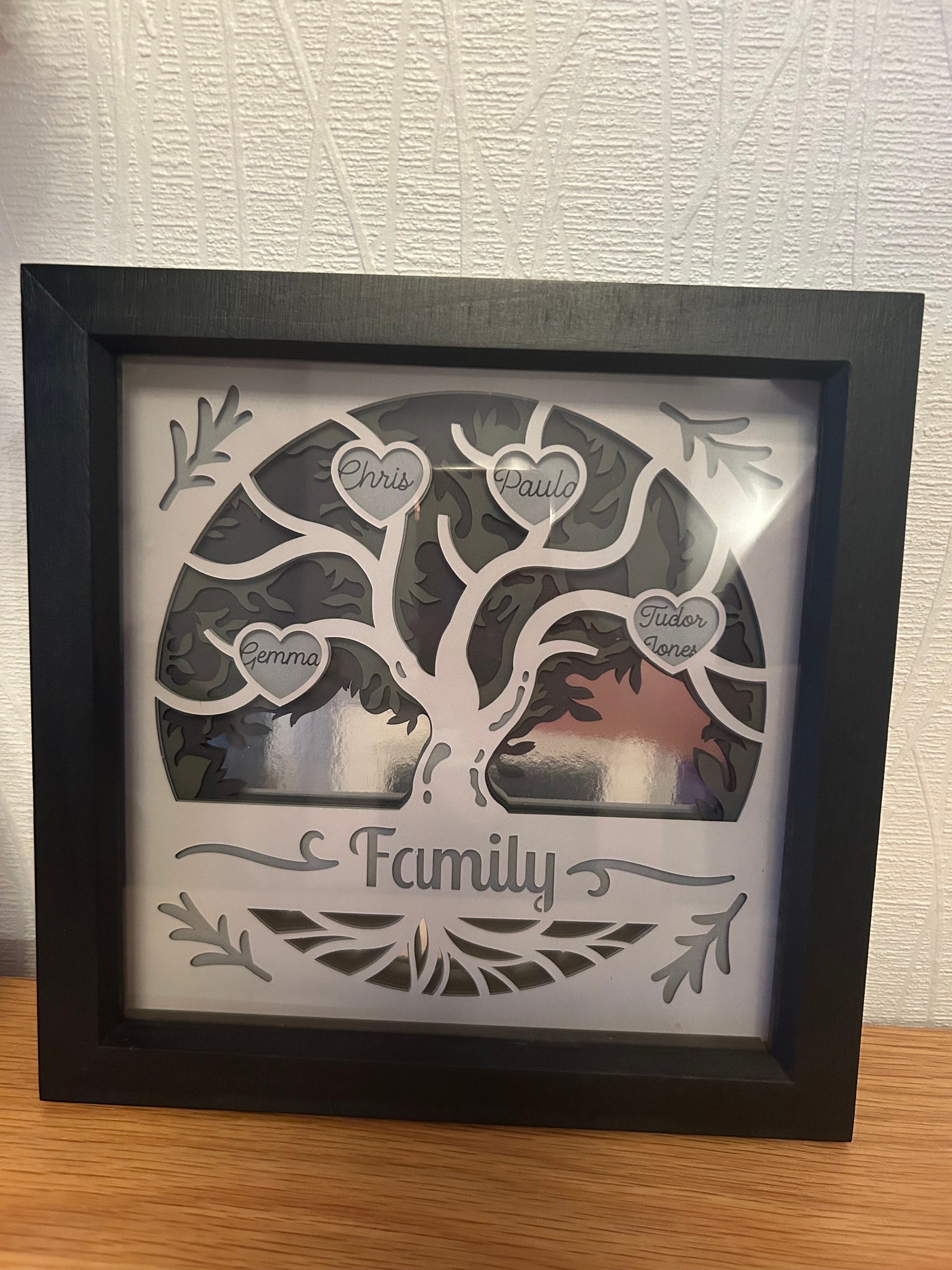 Customisable Family Tree in Box Frame/shadow Box Space for up to 7 ...