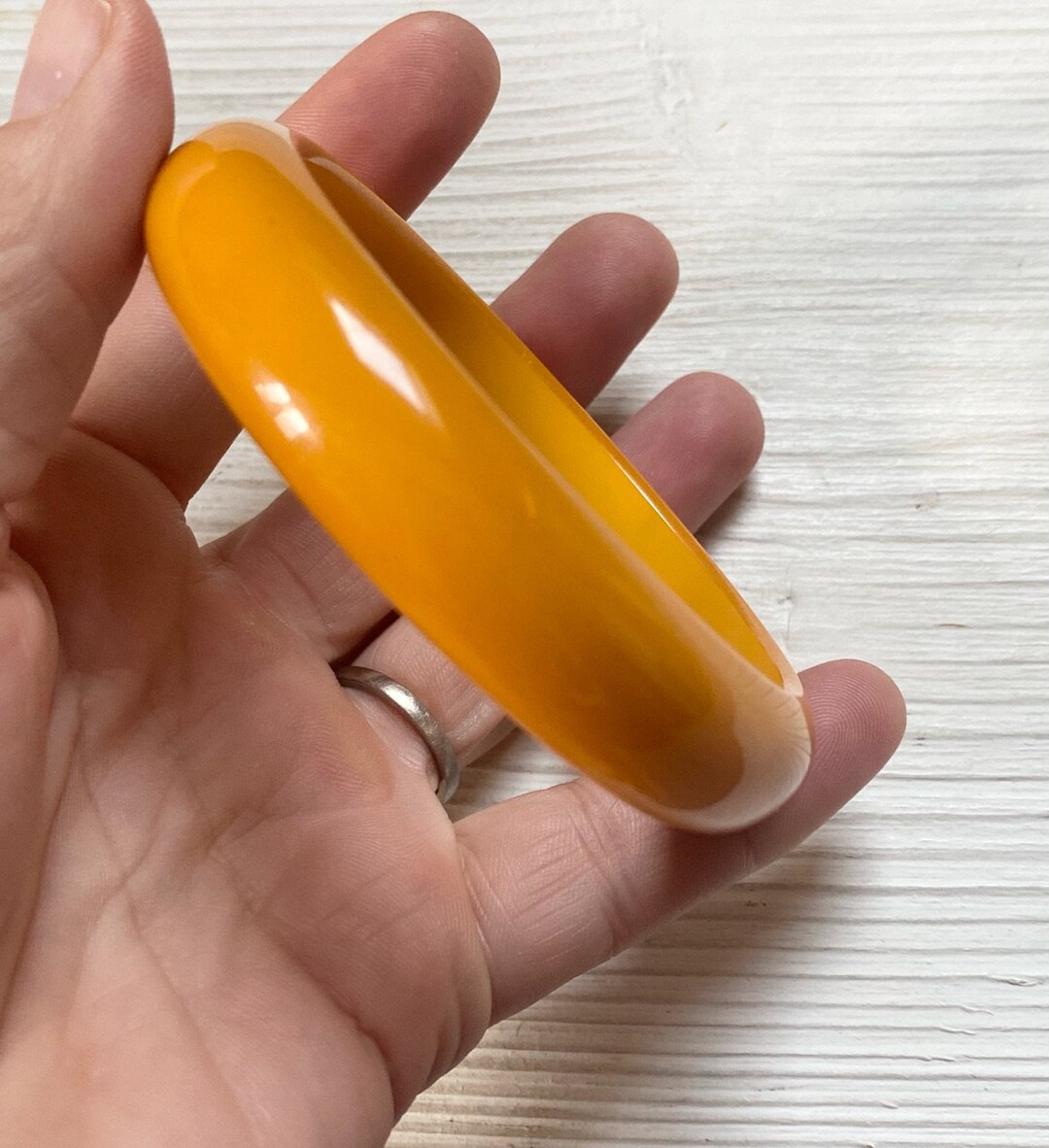 Vintage Egg Yolk Bakelite Bangle. - Etsy