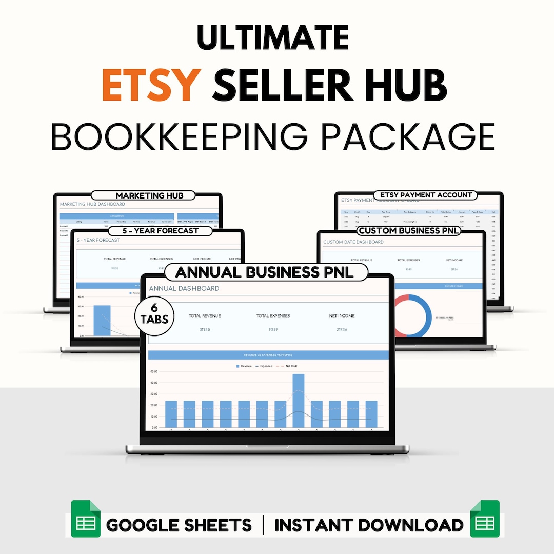 Etsy Seller Bookkeeping Spreadsheet: Business Planner in Google Sheets ...