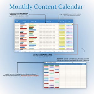 Social Media Content Calendar: Google Sheets Marketing Planner (digital ...