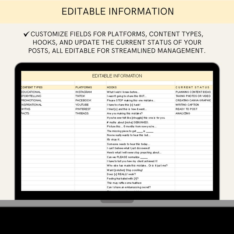 2025 Social Media Content Calendar Template Google Sheets Weekly & Monthly Marketing Planner for ...