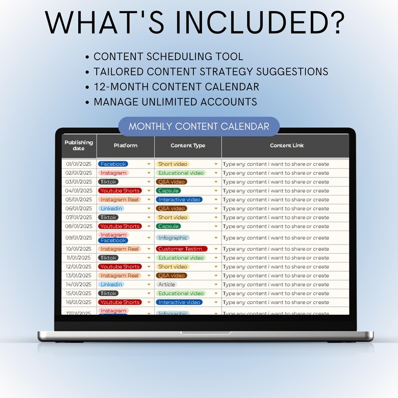Social Media Planner Bundle: Content Calendar, Ad Tracker (google ...