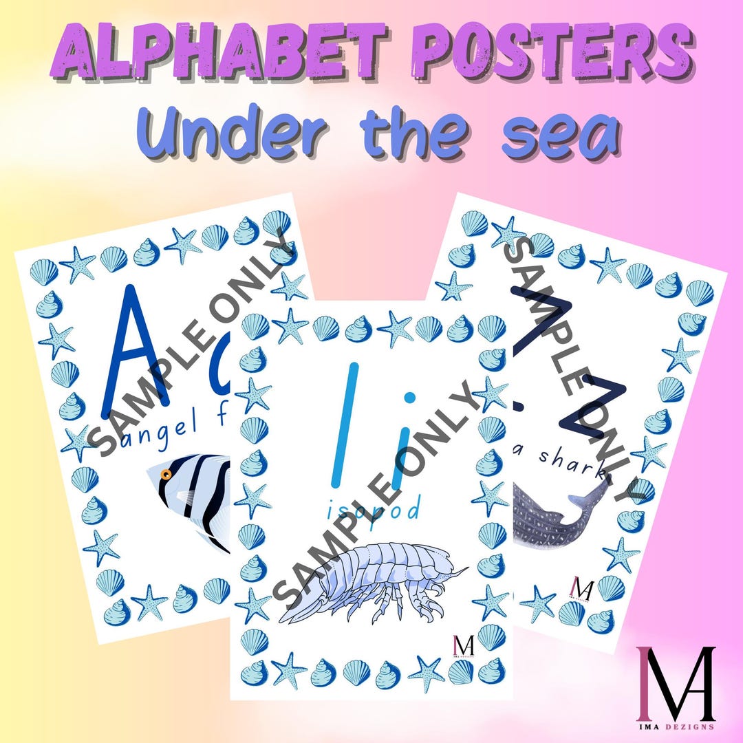 Under the Sea Alphabet Posters - Etsy