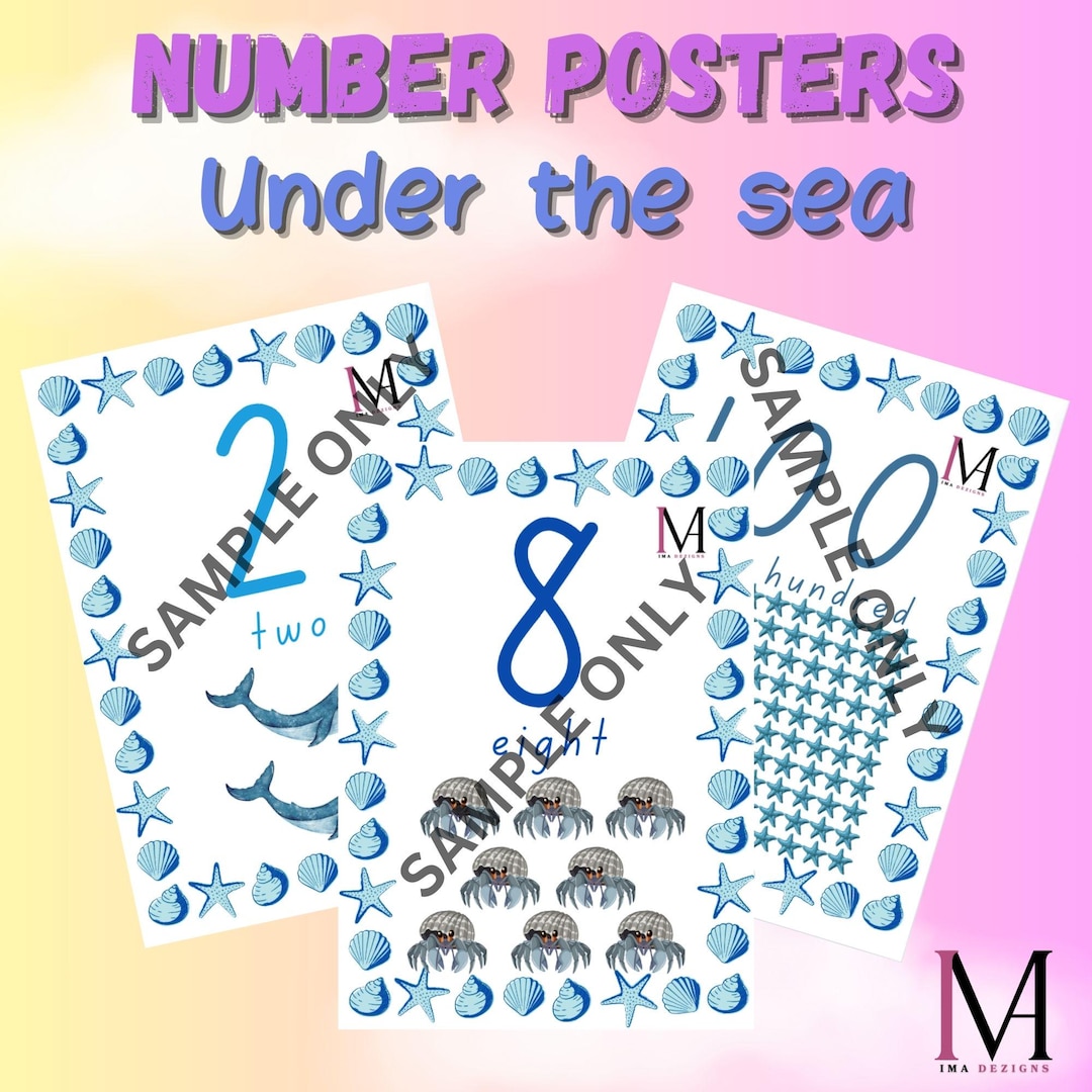 Under the Sea Number Display Posters - Etsy