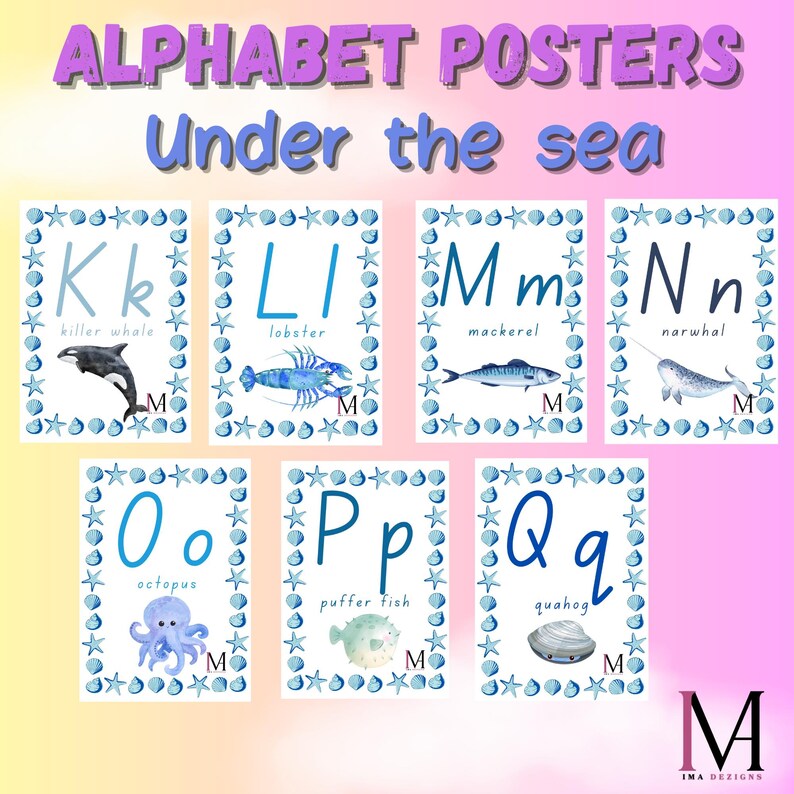 Under the Sea Alphabet Posters - Etsy
