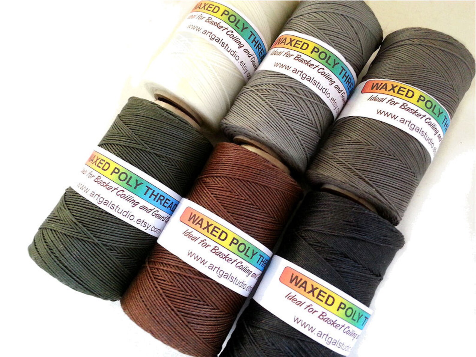 Waxed Poly Thread 4 Oz Spool - Choose Color, Ideal for Pine Needle ...