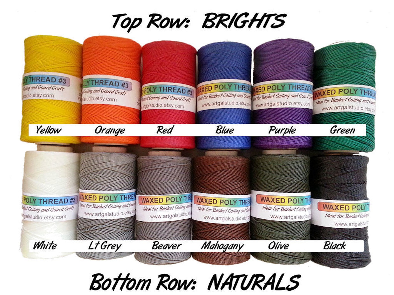 Waxed Poly Thread 4 Oz Spool - Choose Color, Ideal for Pine Needle ...