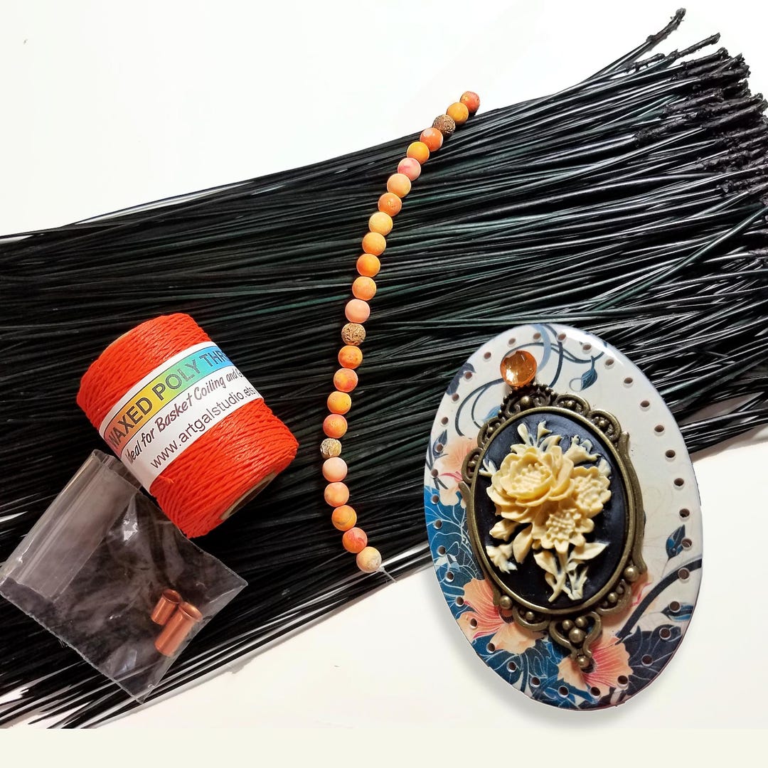Pine Needle Basket Kit With Cameo Center, Dyed Pine Needles and More - Etsy