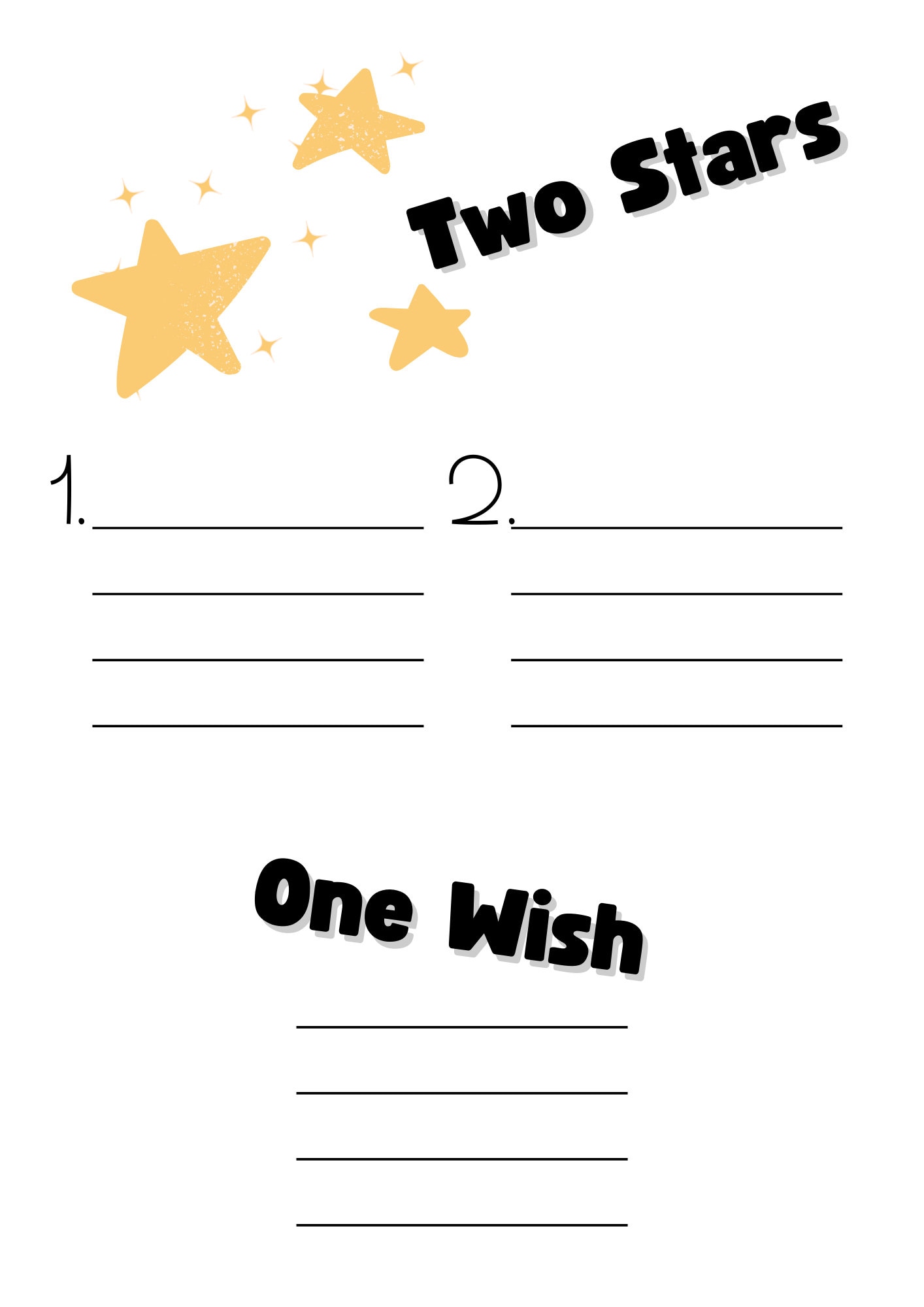 Printable two Stars and a Wish Feedback Sheets Classroom Teaching ...