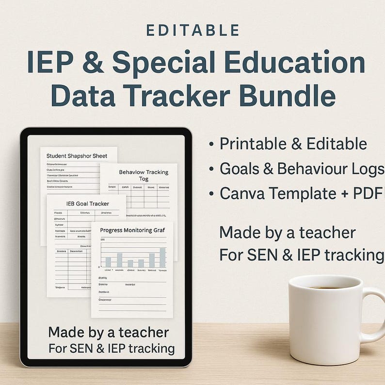 Editable IEP and Special Education Tracker | Canva Template + Printable ...