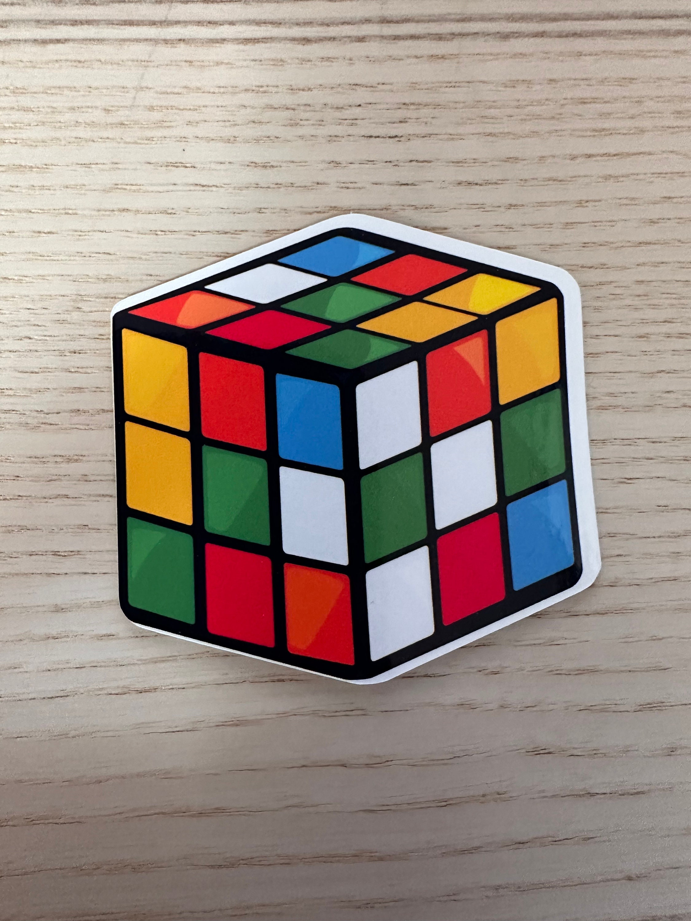 Rubik’s Cube Vinyl Sticker • 7 × 7 cm Durable Waterproof Decal • Puzzle ...