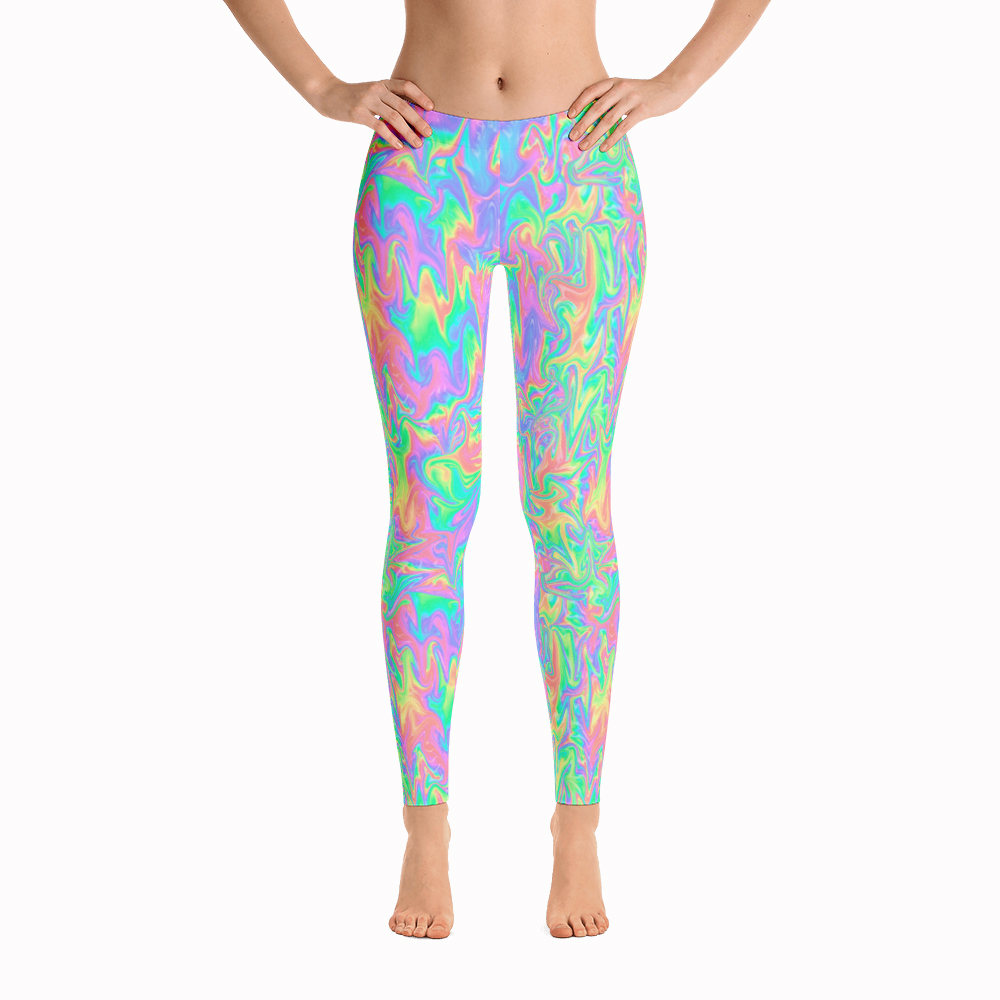 Acid Pastel Yoga Leggings Marble Rainbow Pastel Leggings Etsy